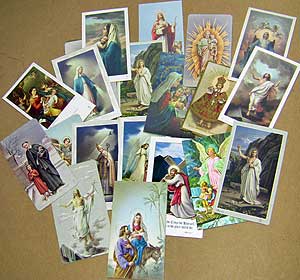 A lovely old tin of Catholic holy cards - Auction Finds
