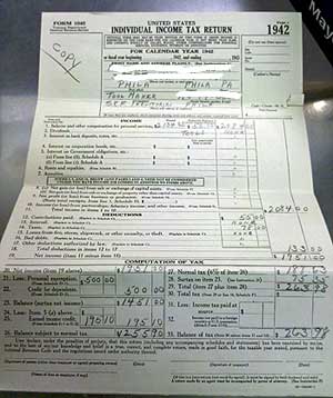 A tool maker’s 1942 federal tax form – Auction Finds