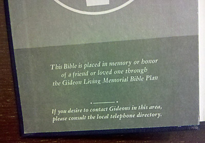 A Gideons Bible in my hotel nightstand – Auction Finds