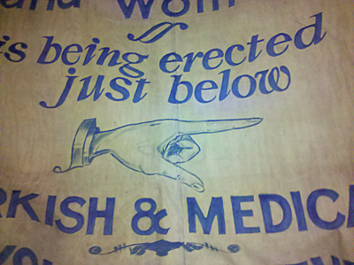 Advertising banner for Camac bath house - Auction Finds