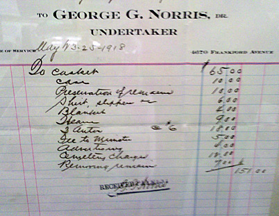 An undertaker’s bill for a 1918 funeral – Auction Finds