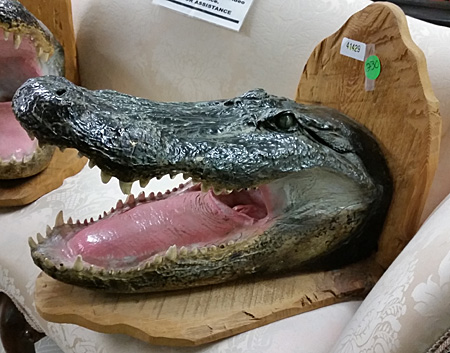 Life-sized menacing alligator bookends - Auction Finds