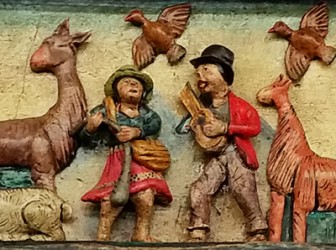 Retablo carvings on mirror tell stories of life in Peru - Auction Finds