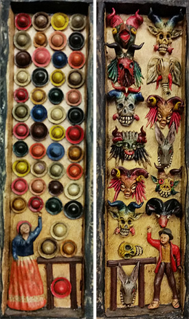 Retablo carvings on mirror tell stories of life in Peru - Auction Finds