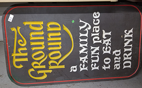‘Ground Round’ sign recalls a favorite eating place - Auction Finds