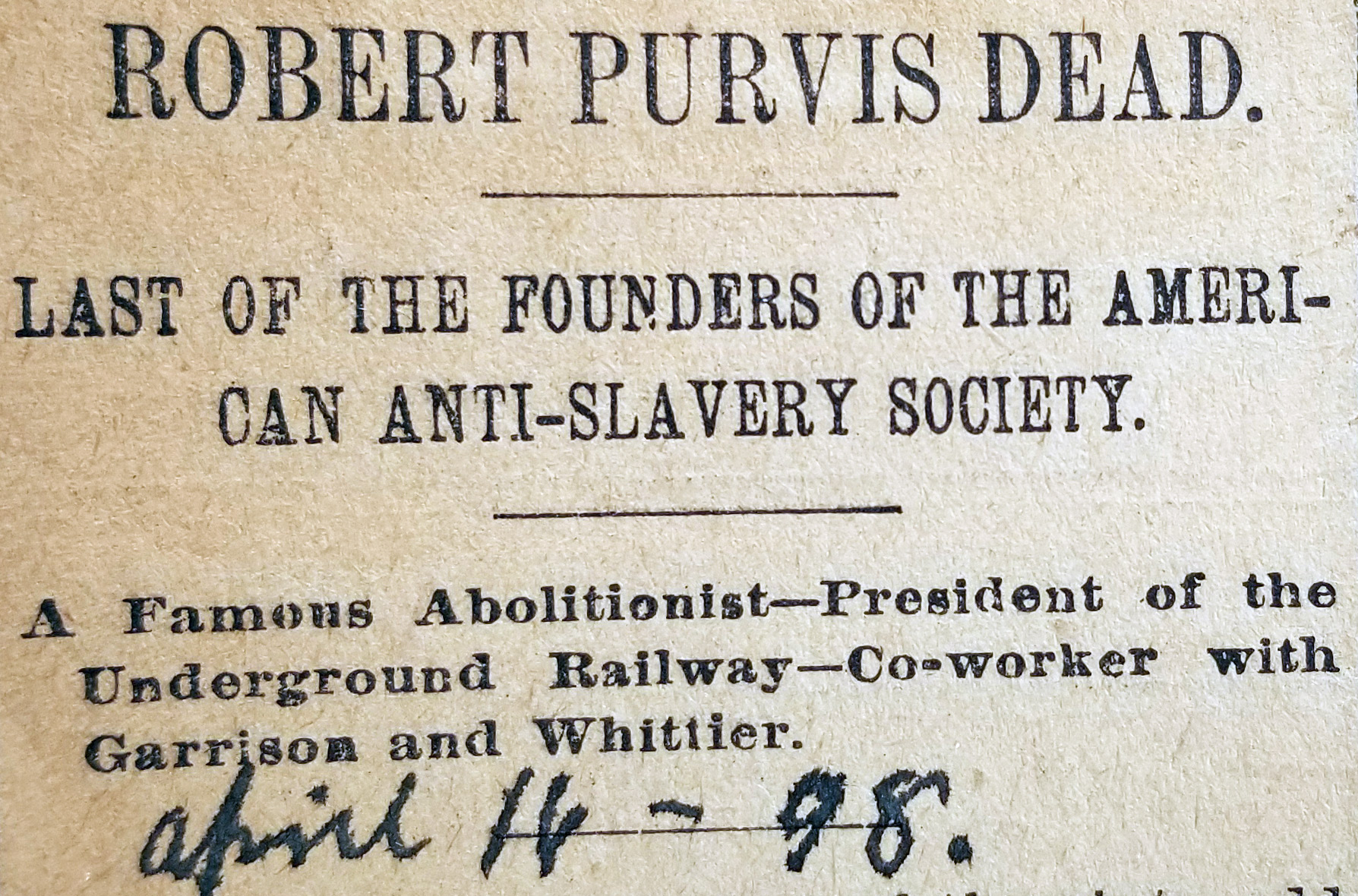 Robert Purvis, a black abolitionist you may have never heard of ...